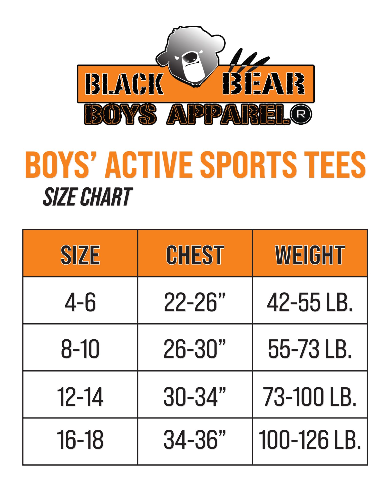 Black Bear Boys’ Athletic T-Shirt – 4 Pack Active Performance Dry-Fit Sports Tee (4-18), Size 8-10, Black/Red/Black/Green