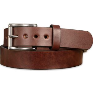 bullhide belts mens leather belt for casual, dress, 1.50" wide, brown, 36"