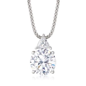 ross-simons 6.75 ct. t.w. cz pendant necklace in sterling silver. 20 inches