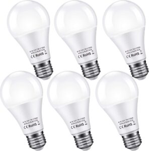 bayshe 12v led light bulb 60watt equivalen e26 7w 630lm 12 volt low voltage lights ac/dc 11-18v a19-12volt rv marine boat landscape lighting- 6 pack(2700k warm white)