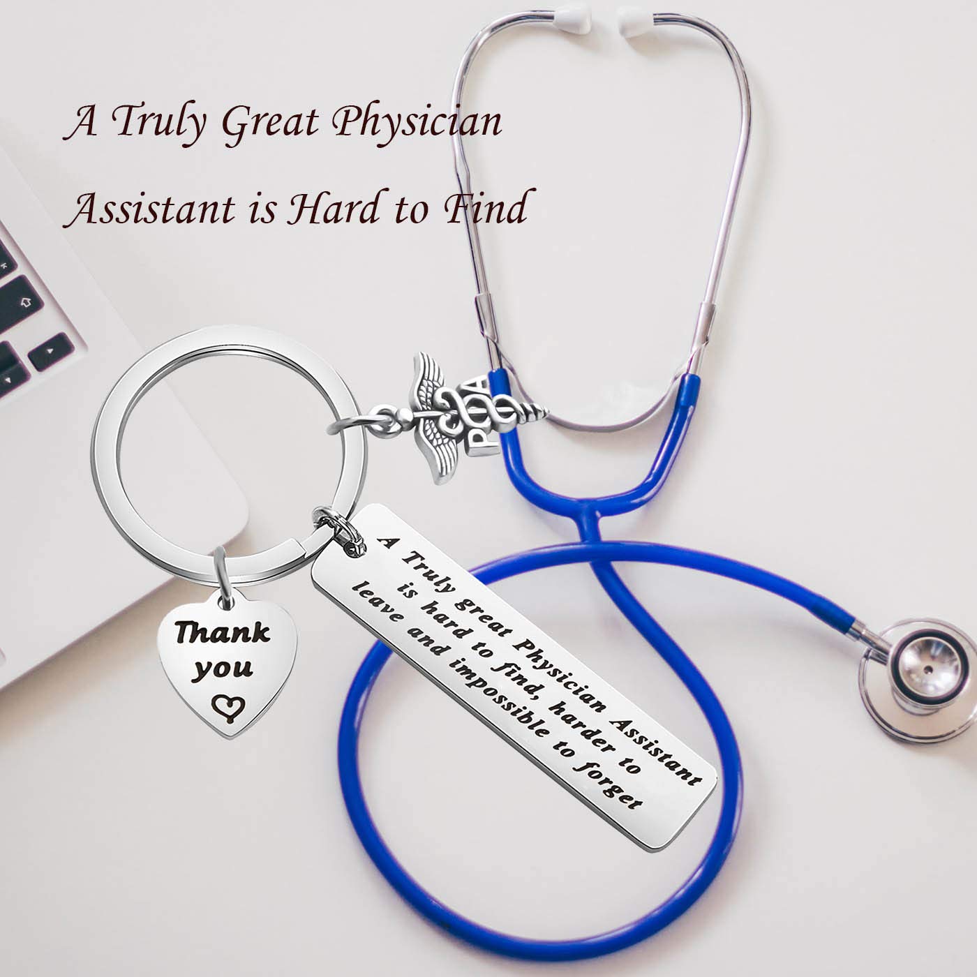 ENSIANTH Physician Assistant Gift PA Keychin A Truly Great Physician Assistant is Hard to Find Keychin Nurse Appreciation Gift PA Graduation Gift (PA Long Key)