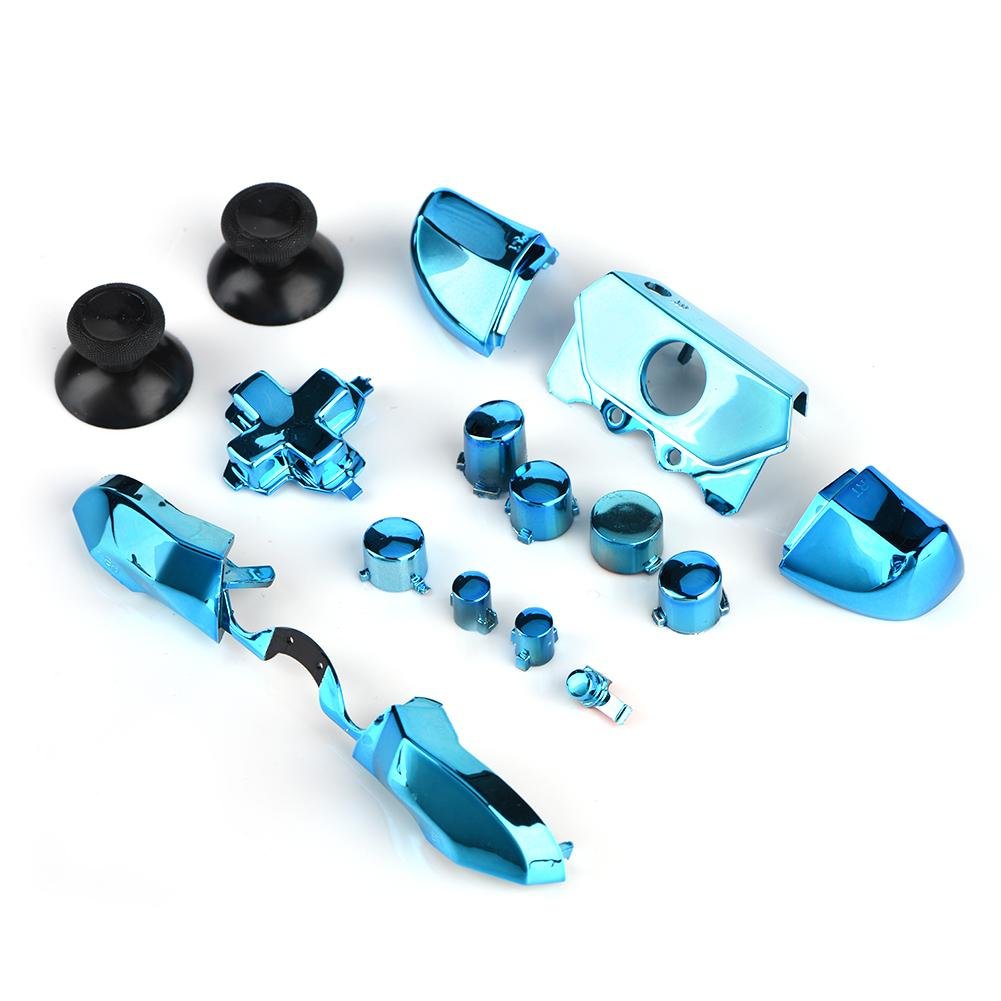 Full Set for One, Thumbsticks ABXY Buttons Dpad Replace Part for Microsoft One Controller 3.5mm Jack(Blue)