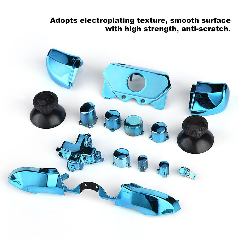 Full Set for One, Thumbsticks ABXY Buttons Dpad Replace Part for Microsoft One Controller 3.5mm Jack(Blue)