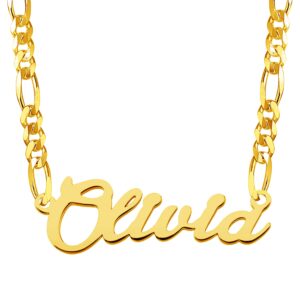 personalized name necklace customized nameplate necklace with heart pendant 18k gold plated custom name necklace