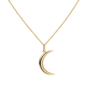 moon necklace dainty gold necklaces for women sterling silver necklace (gold)