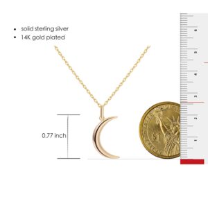 Moon Necklace Dainty Gold Necklaces for Women Sterling Silver Necklace (gold)