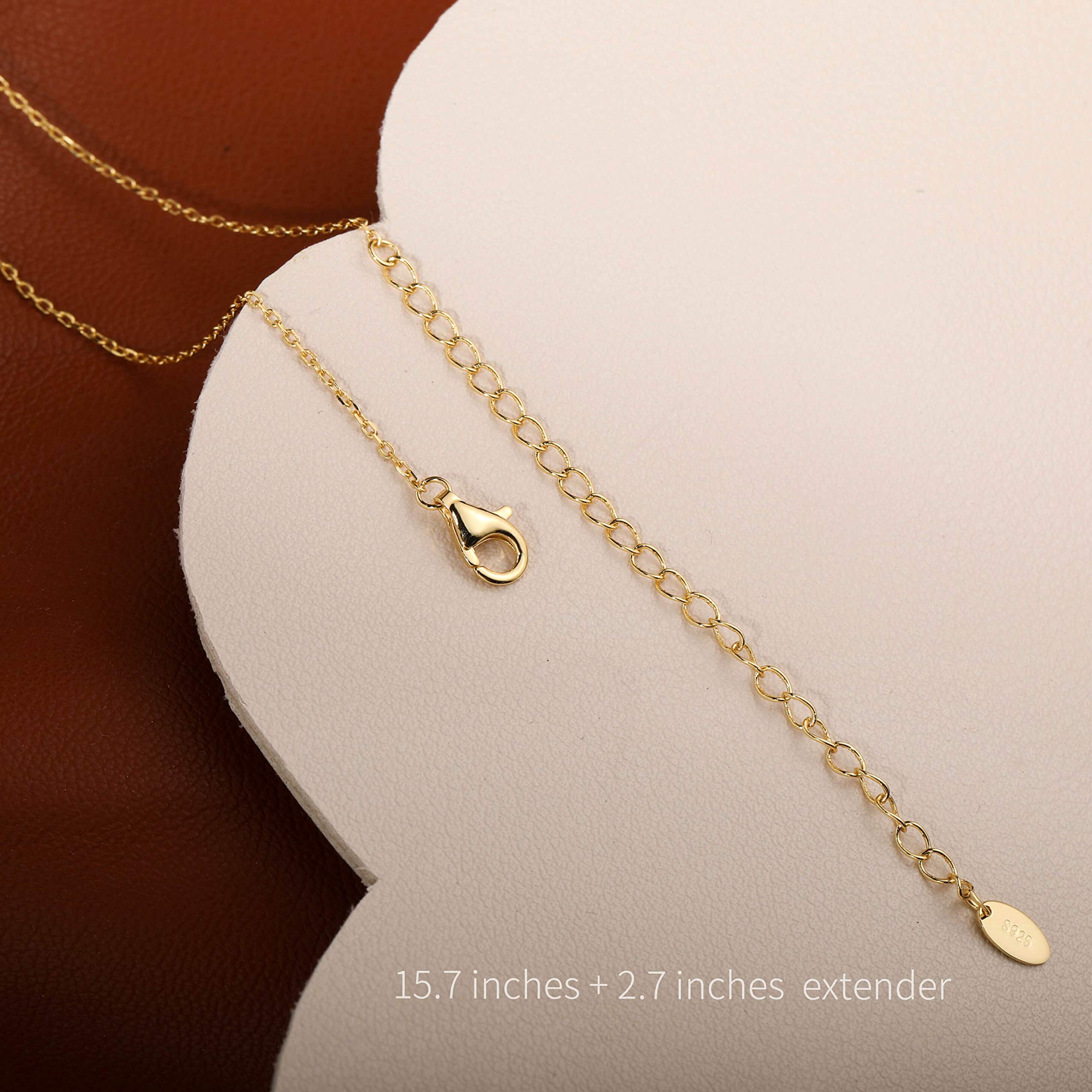 Moon Necklace Dainty Gold Necklaces for Women Sterling Silver Necklace (gold)