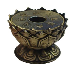 Tibet Tibetan Buddhism Buddha Prayer Wheel Display Stand - Hand Held Prayer Wheel Base Stand, Hand Held Prayer Wheel Holder for Hand Held Prayer Wheel(NO Prayer Wheel) (Bronze)