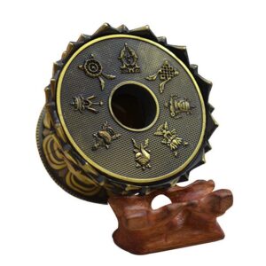 Tibet Tibetan Buddhism Buddha Prayer Wheel Display Stand - Hand Held Prayer Wheel Base Stand, Hand Held Prayer Wheel Holder for Hand Held Prayer Wheel(NO Prayer Wheel) (Bronze)