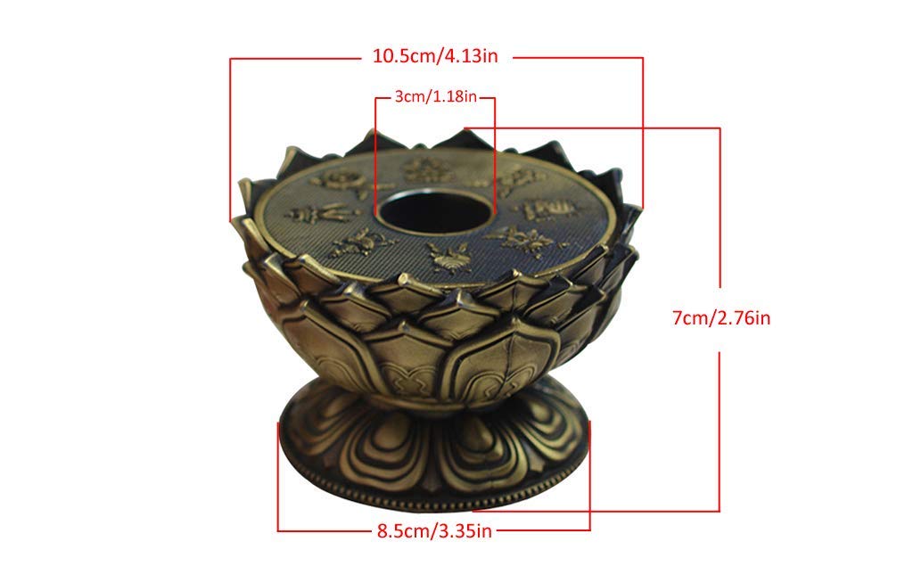 Tibet Tibetan Buddhism Buddha Prayer Wheel Display Stand - Hand Held Prayer Wheel Base Stand, Hand Held Prayer Wheel Holder for Hand Held Prayer Wheel(NO Prayer Wheel) (Bronze)