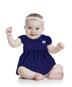 two feet ahead north carolina tar heels baby girl peter pan collar style dress for infants newborn baby girl (north carolina tar heels,6 months)