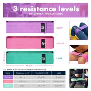 CFX Resistance Bands Set, Exercise Bands with Non-Slip Design for HIPS & Glutes, 3 Levels Workout Bands for Women and Men, Booty Bands for Home Fitness, Yoga, Pilates