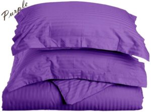 white house linen luxury & comfort fabulous duvet cover set 3-pieces purple striped, twin extra long - 68 x 90 ultra soft single-ply 100% egyptian cotton 600-thread count