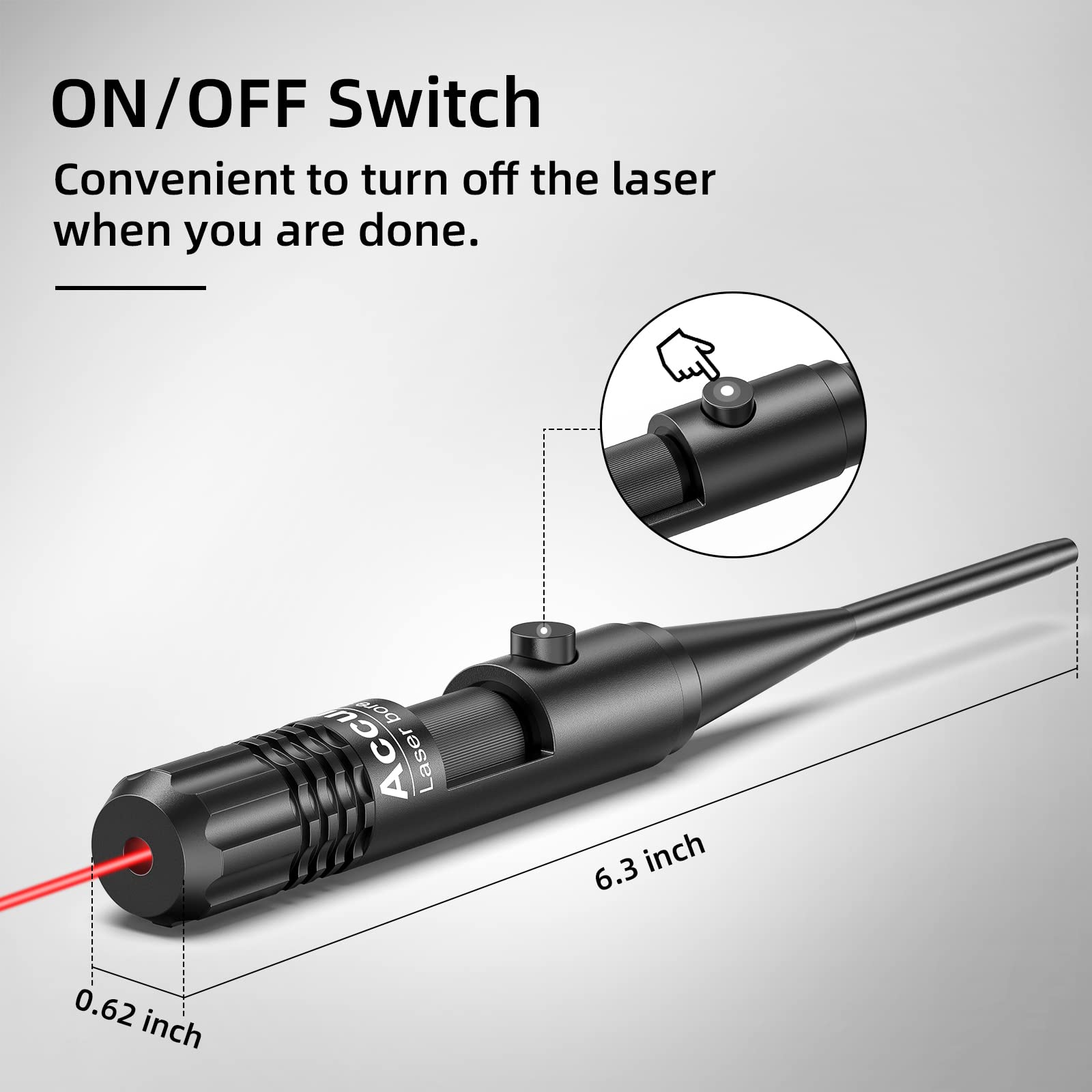 EZshoot Bore Sight Kit for .17 to 12GA Calibers BoreSighter with Button Switch Red Laser Bore Sight