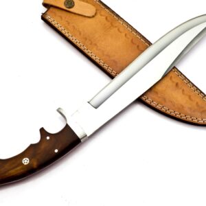 UK UNIQUE SHARP KNIVES D2 Stainless Steel BK-3046 Handmade 16.00 Inches Full tang Hunting Knife -Beautiful Rose Wood Handle