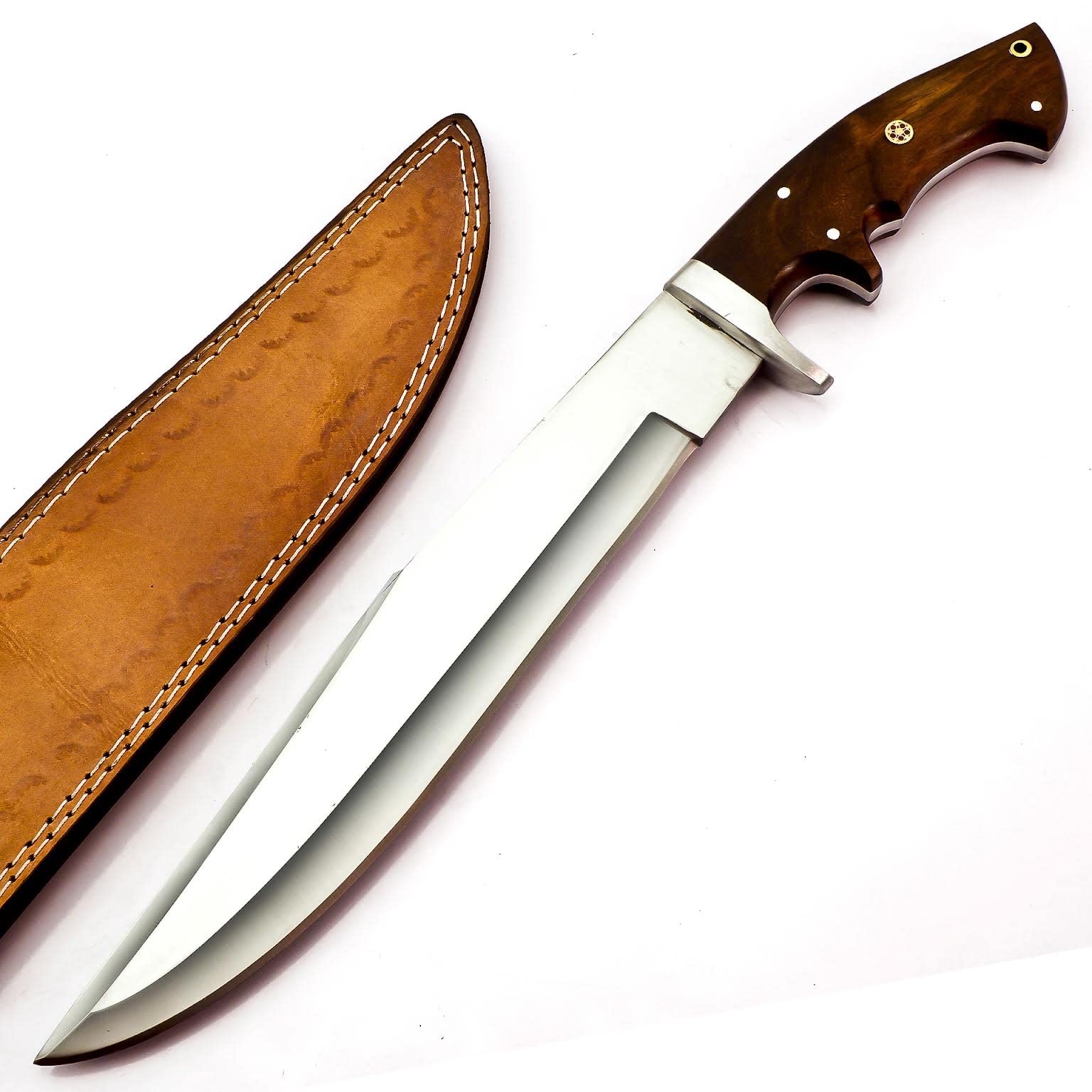 UK UNIQUE SHARP KNIVES D2 Stainless Steel BK-3046 Handmade 16.00 Inches Full tang Hunting Knife -Beautiful Rose Wood Handle