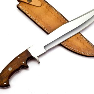 UK UNIQUE SHARP KNIVES D2 Stainless Steel BK-3046 Handmade 16.00 Inches Full tang Hunting Knife -Beautiful Rose Wood Handle