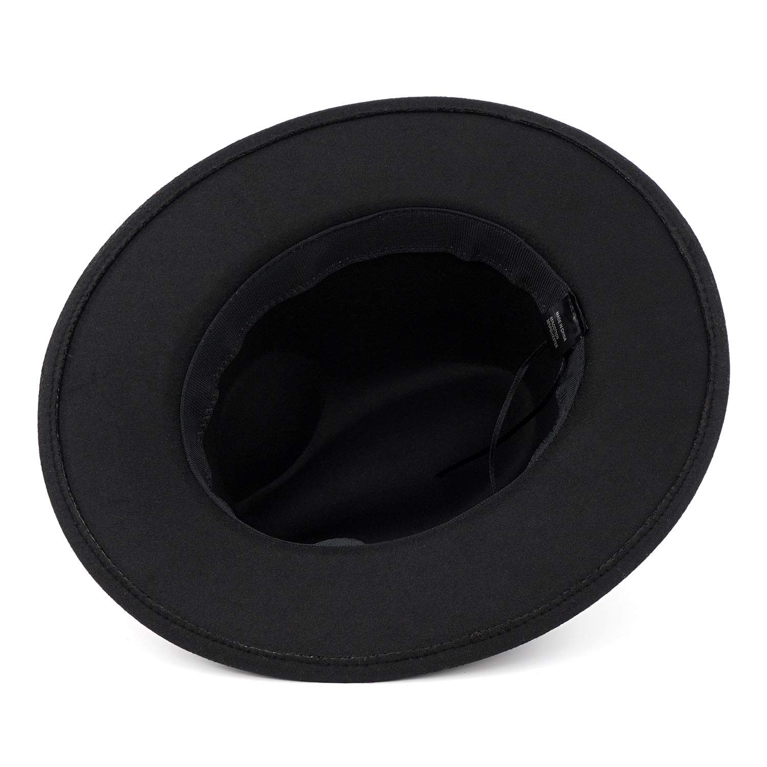 FADACHY Classic Fedora Hat for Men & Women Wide Brim Felt Hat Panama Dress Hat Black Fedora, L Large XL