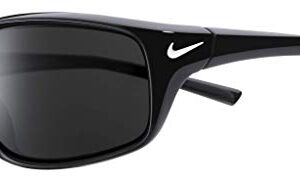 Nike EV1134-001 Adrenaline Sunglasses Shiny Black/White Frame Color, Grey Lens Tint