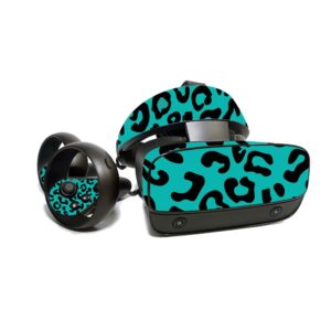 mightyskins skin for oculus rift s - teal leopard | protective, durable, and unique vinyl decal wrap cover | easy to apply, remove, and change styles | made in the usa