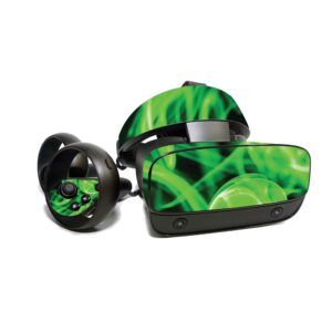 mightyskins skin for oculus rift s - green flames | protective, durable, and unique vinyl decal wrap cover | easy to apply, remove, and change styles | made in the usa