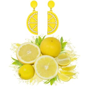 SENNI Cute Fruit Lemon Strawberry Watermelon Stud dangle Earrings Drop Earrings For Women Girls Gift Jewelry