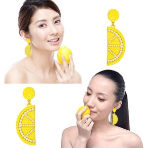 SENNI Cute Fruit Lemon Strawberry Watermelon Stud dangle Earrings Drop Earrings For Women Girls Gift Jewelry