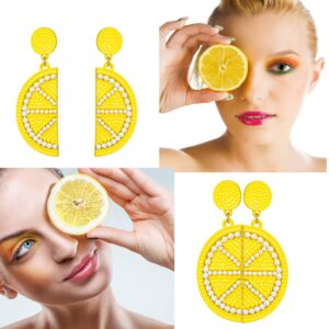 SENNI Cute Fruit Lemon Strawberry Watermelon Stud dangle Earrings Drop Earrings For Women Girls Gift Jewelry