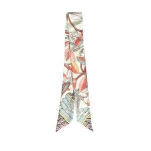 imleck fashion natural flower bird printing handbag handle ribbon scarf neck scarf for women