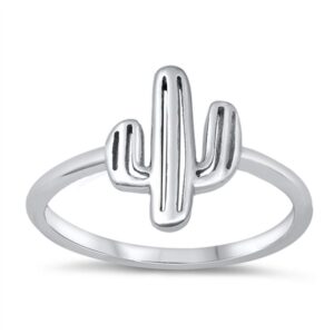 closeoutwarehouse 925 sterling silver plain cactus ring size 8