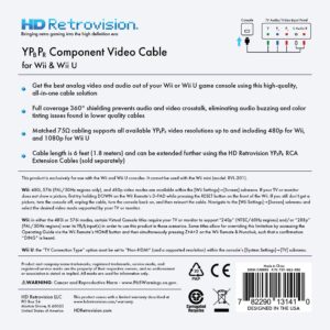 HD Retrovision Wii/Wii U Premium YPbPr Component Video Cable