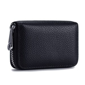 eastnights credit card wallet leather rfid blocking credit card holder for men or women 14 slots compact size (black)