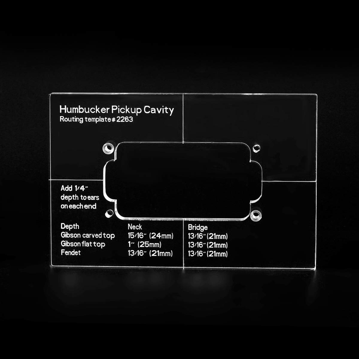 Musiclily Pro CNC Accurate Acrylic Humbucker Pickup Routing Template for Electric Guitar Body