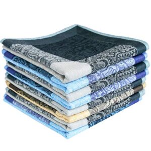 COOUSML Mens Soft Cotton Handkerchiefs Paisley Assorted Hankies Gift Set