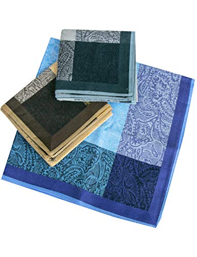 COOUSML Mens Soft Cotton Handkerchiefs Paisley Assorted Hankies Gift Set