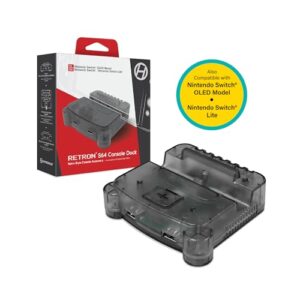 hyperkin retron s64 console dock for nintendo switch (smoke gray)