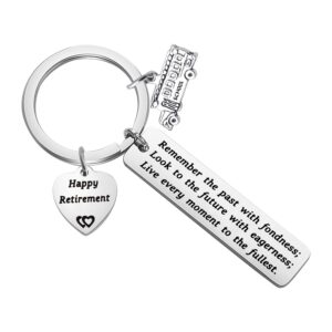 fustmw thank you gift for school bus driver keychain appreciation gift end of the school year gift (school bus driver retirement gifts)