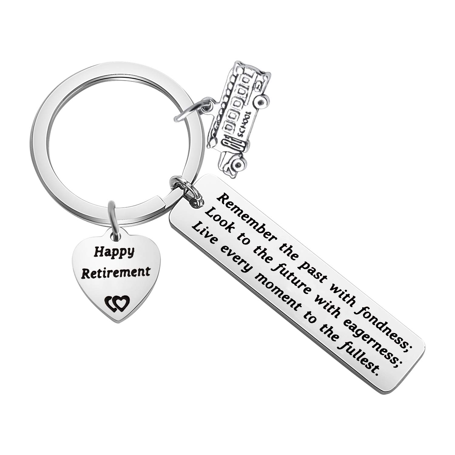 FUSTMW Thank You Gift for School Bus Driver Keychain Appreciation Gift End of The School Year Gift (School Bus Driver Retirement gifts)