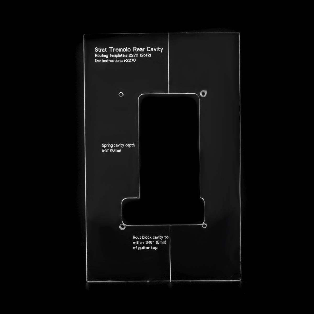 Musiclily Pro CNC Accurate Acrylic Tremolo Bridge Routing Templates Set for Traditional Strat-style Guitar