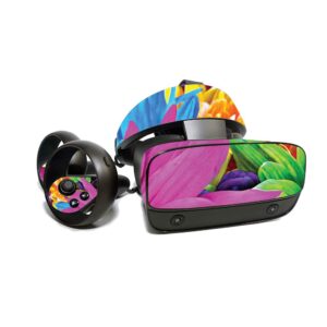 mightyskins skin for oculus rift s - colorful flowers | protective, durable, and unique vinyl decal wrap cover | easy to apply, remove, and change styles | made in the usa