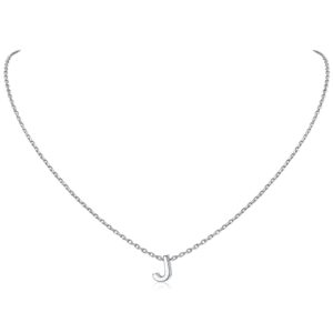 925 sterling silver initial necklace letter necklaces delicate dainty small pendant necklace silver choker necklace for women j initial mothers day gifts for mom