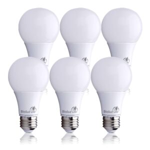 bioluz led 60 watt led light bulbs 4000k cool white 9 watts = 60w non-dimmable a19 led light bulbs 6 pack