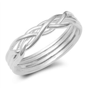 closeoutwarehouse 925 sterling silver braided ring size 9