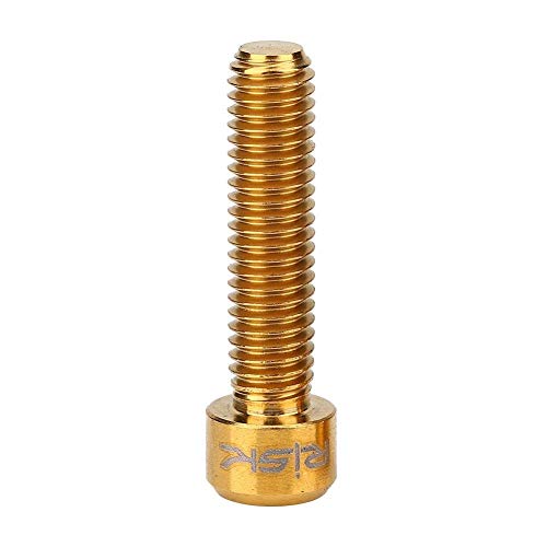 Bnineteenteam 2Pcs Alloy Disc Brake Caliper Screw Bolts M6 X 25mm Bolts Screws for Mountain Bike (Gold)