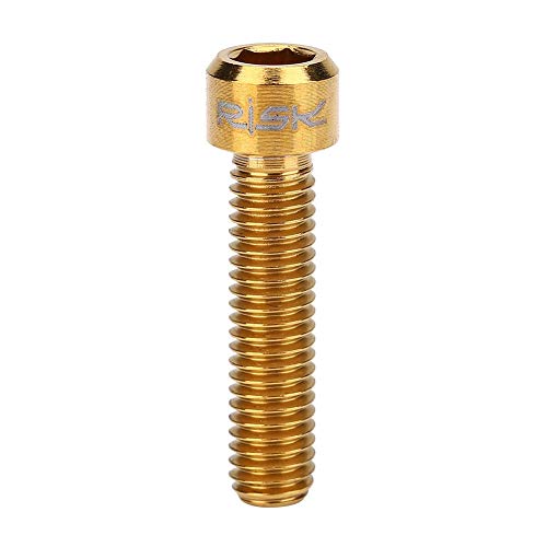 Bnineteenteam 2Pcs Alloy Disc Brake Caliper Screw Bolts M6 X 25mm Bolts Screws for Mountain Bike (Gold)