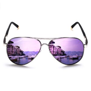 rocknight aviator sunglasses for women polarized uv protection ladies trendy purple sunglasses mirrored beach fashion sunglasses present for women