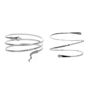 csiyanjry99 silver arm cuff for women minimalist upper arm cuff jewelry snake arm cuff bracelet open layered cuff bangle armband armlet jewelry