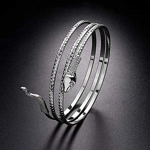 CSIYANJRY99 Silver Arm Cuff for Women Minimalist Upper Arm Cuff Jewelry Snake Arm Cuff Bracelet Open Layered Cuff Bangle Armband Armlet Jewelry