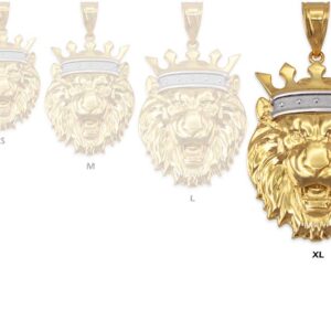 LA BLINGZ 14K Yellow Gold Lion King Pendant (S/M/L/XL) (Extra Large)