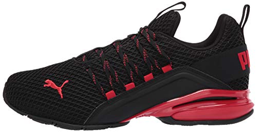 PUMA Mens Axelion Cross Trainer, SPARK PUMA Mens Black-High Risk Red, 10.5